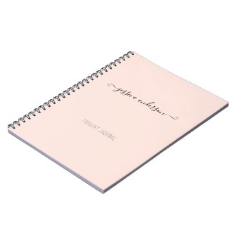 Blush Pink Modern Handwriting Calligraphy Script Notebook | Zazzle