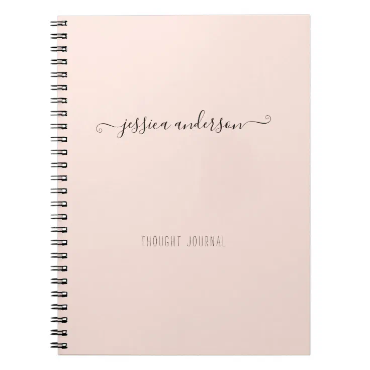 Blush Pink Modern Handwriting Calligraphy Script Notebook | Zazzle