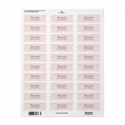 Blush Pink Modern Minimalist Girly Label | Zazzle