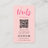 Blush Pink Nail Technician Qr Code Nails Art Salon Business Card | Zazzle