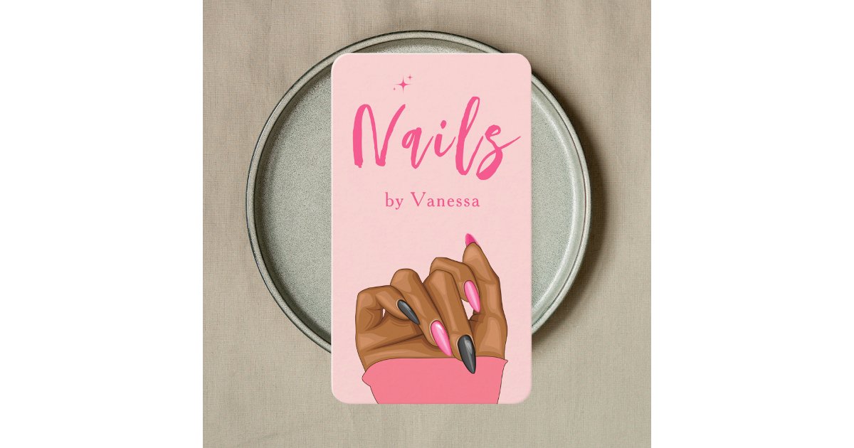 Blush Pink Nail Technician Qr Code Nails Art Salon Business Card | Zazzle