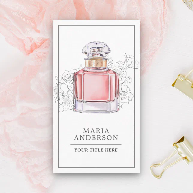 Blush Pink Perfume Bottle Business Card | Zazzle