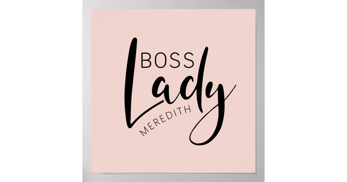 Blush Pink Personalized Boss Lady Logo Poster | Zazzle