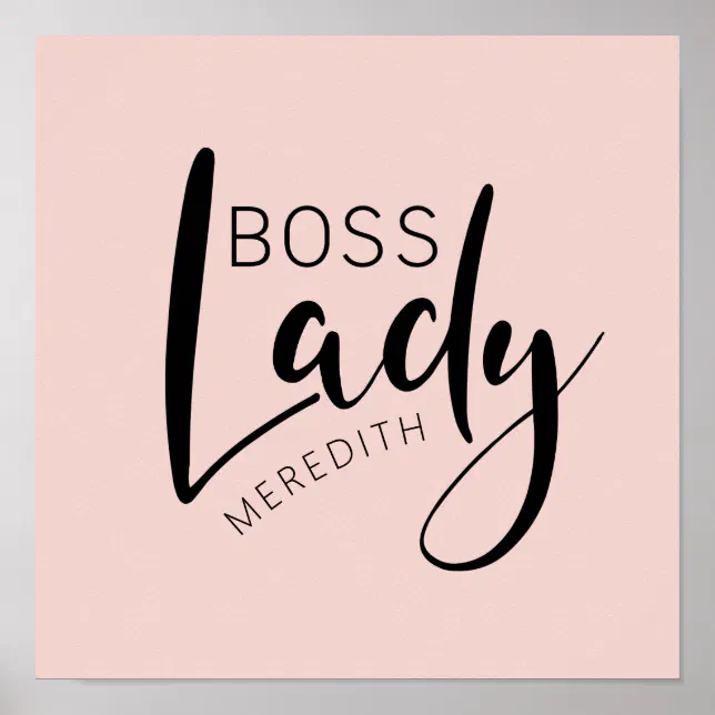 Blush Pink Personalized Boss Lady Logo Poster | Zazzle