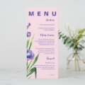 Blush Pink Pretty Blue Floral Wedding Party Menu | Zazzle