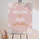 Blush Pink Retro Daisy Birthday Welcome Sign | Zazzle