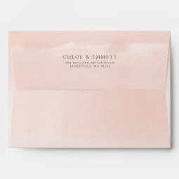 Blush Pink Rose Floral Pre-Printed Return Address Envelope | Zazzle