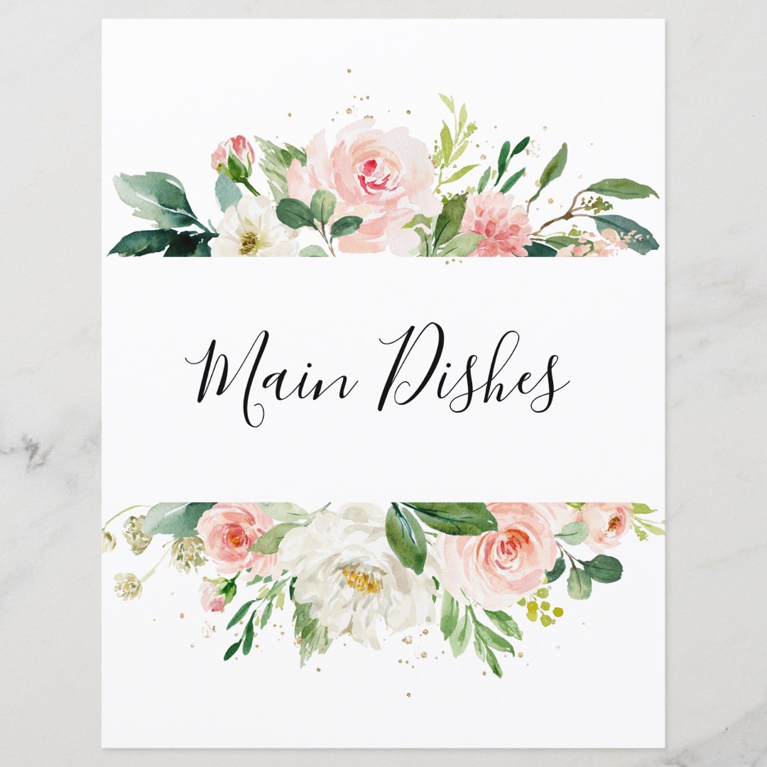 Blush Pink Rose Floral Recipe Divider | Zazzle