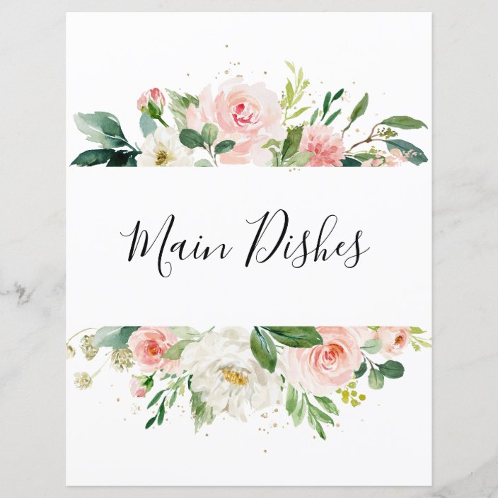Blush Pink Rose Floral Recipe Divider | Zazzle.com