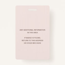 BLUSH PINK ROSE FLORAL STUDENT TEACHER HALL PASS BADGE | Zazzle