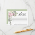 Blush Pink Rose Floral Words of Advice Card | Zazzle