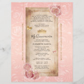 Blush Pink Rose Gold DIY Quince Scroll Invitations | Zazzle