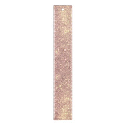Blush Pink Rose Gold Faux Sparkle Ruler | Zazzle