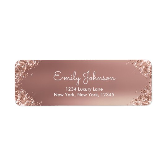 Blush Pink Rose Gold Glitter and Sparkle Label | Zazzle.com