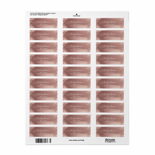 Blush Pink Rose Gold Glitter and Sparkle Label | Zazzle