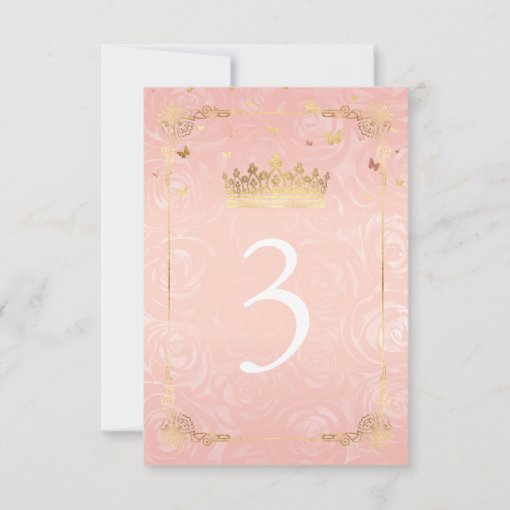 Blush Pink Rose Gold Table Number Cards | Zazzle