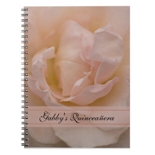 Blush Pink Rose Quinceañera Guest Book | Zazzle