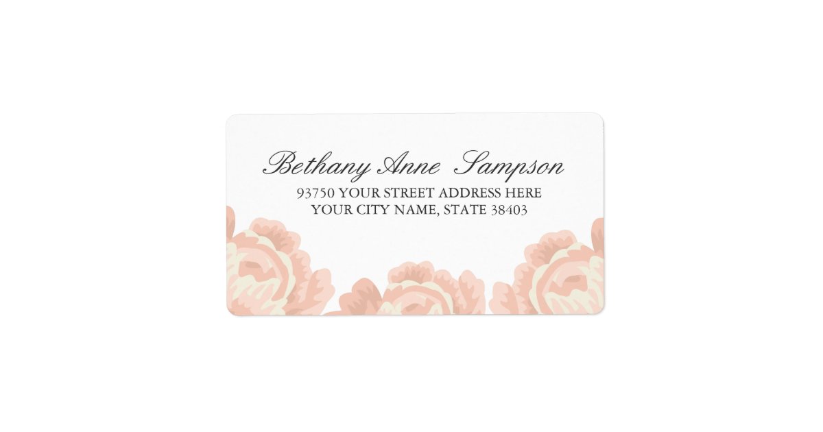 Blush Pink Roses Address Labels | Zazzle