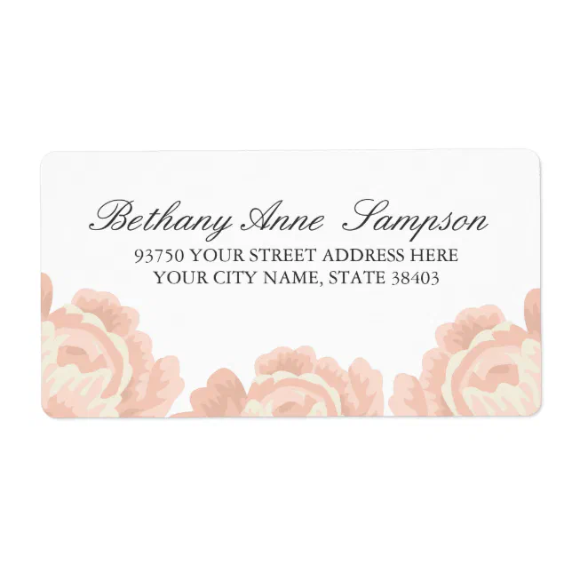Blush Pink Roses Address Labels | Zazzle