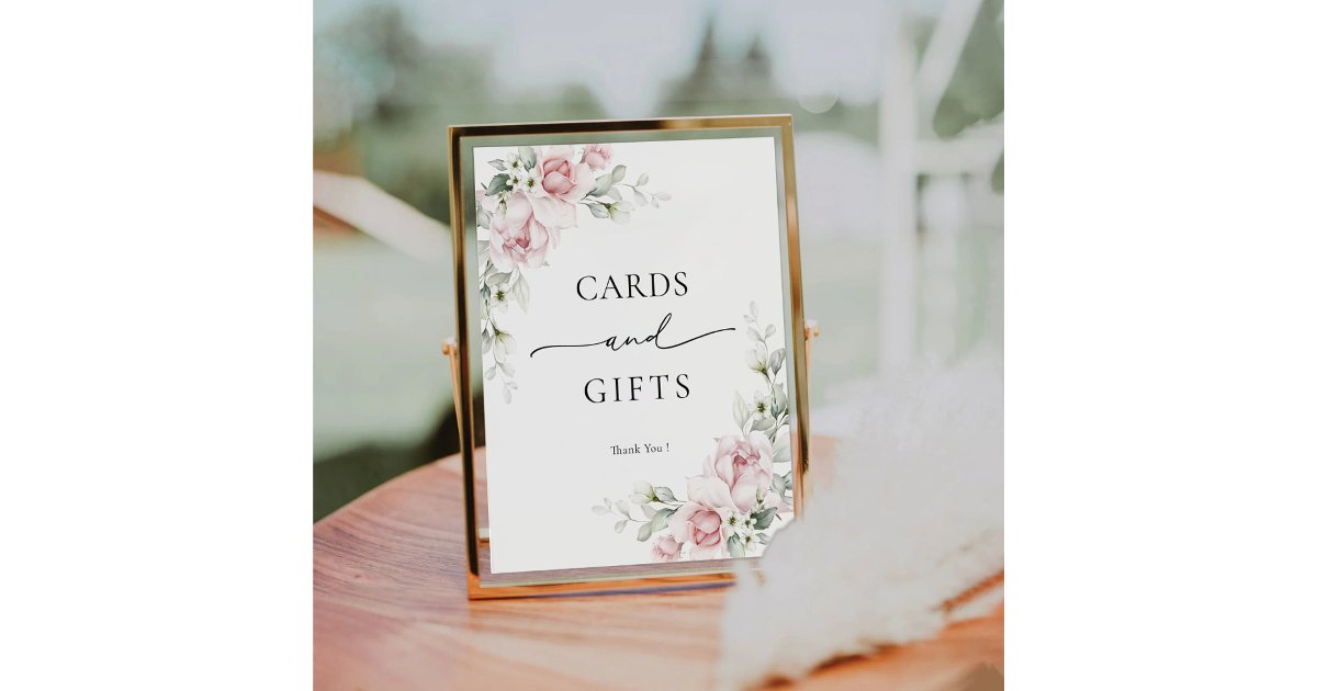 Blush Pink Roses Cards and Gifts Sign | Zazzle