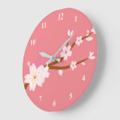 Blush pink Sakura CHerry Blossom Japanese Large Clock | Zazzle