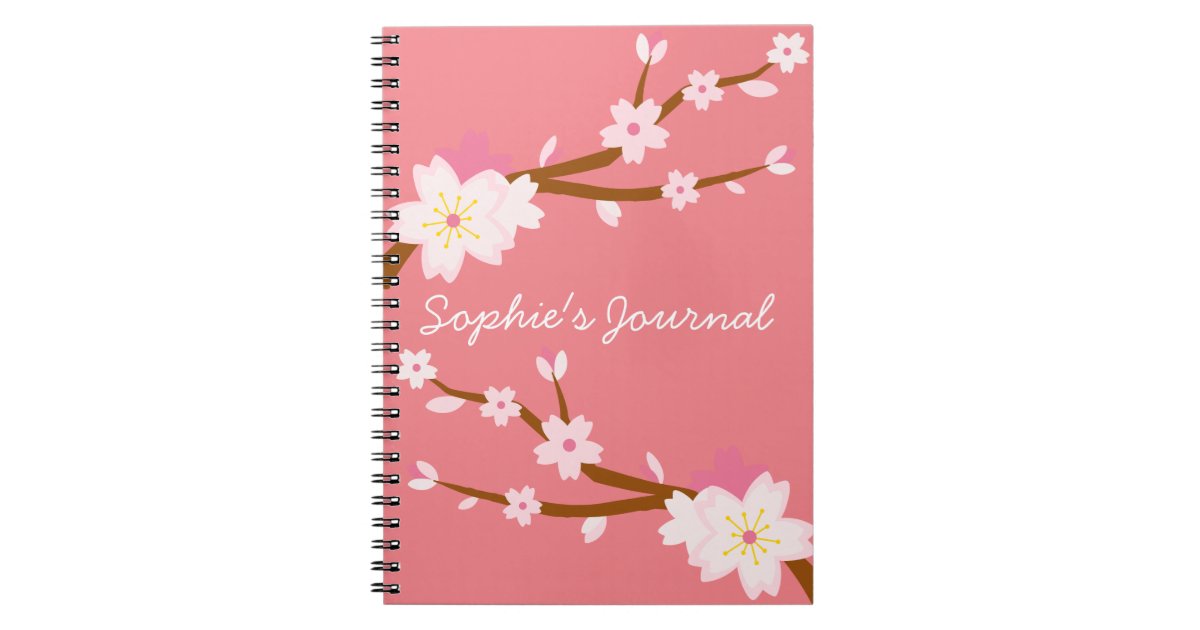 Blush pink Sakura CHerry Blossom Japanese Notebook | Zazzle