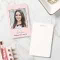 Blush Pink Script Logo Photo Makeup Badge | Zazzle