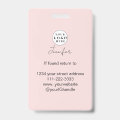 Blush Pink Script Logo Photo Makeup Badge | Zazzle