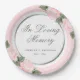 Blush Pink Silver Floral Memorial Funeral Paper Plates | Zazzle