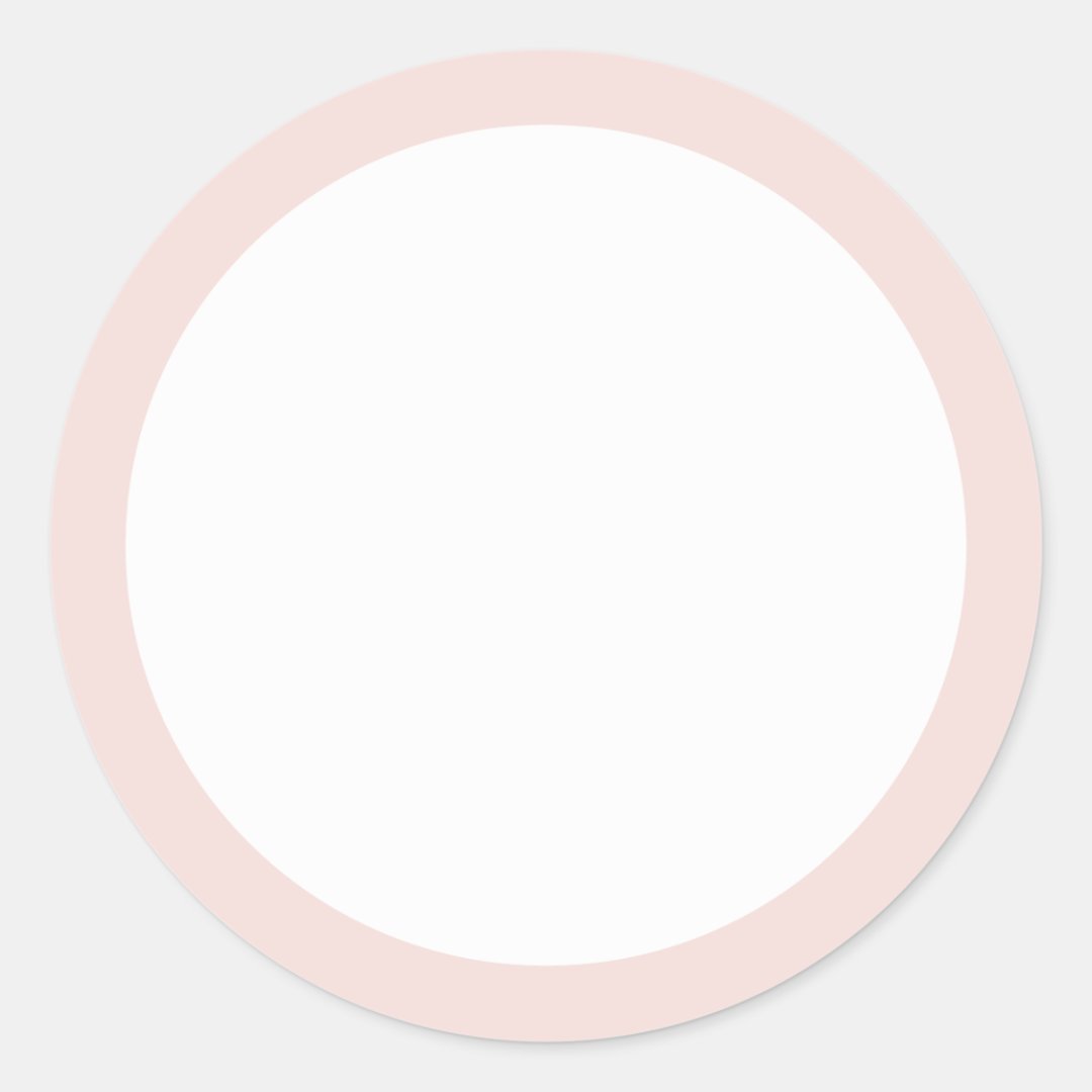 Blush pink solid color border blank classic round sticker | Zazzle