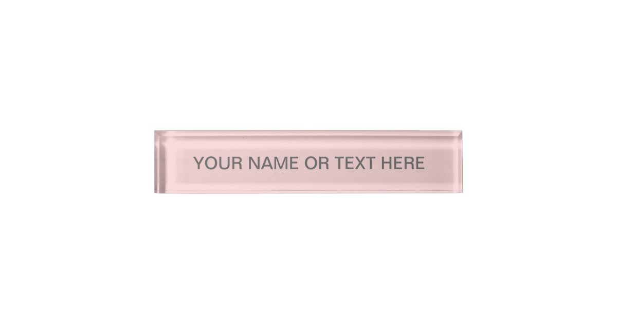 Blush Pink Solid Color Desk Name Plate | Zazzle.com