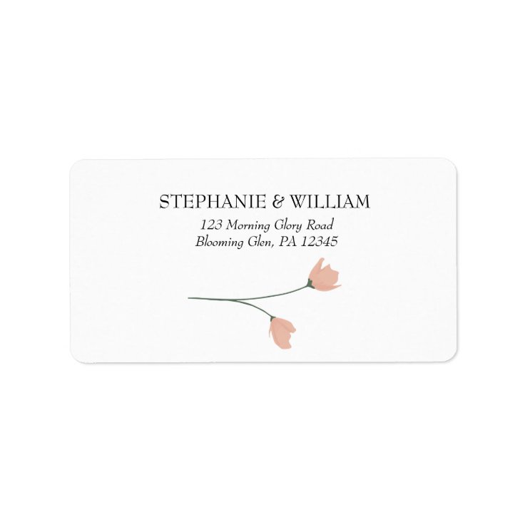 Blush Pink Spring Flower Return Address Label | Zazzle