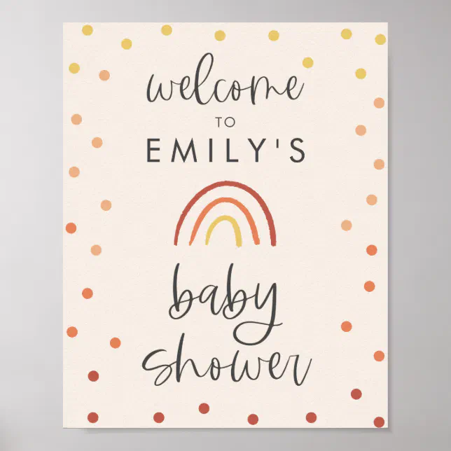 Blush Pink Terracotta Rainbow Welcome Sign Poster | Zazzle