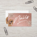 Blush Pink Trendy Glitter Modern Nail Artist Busi Business Card | Zazzle