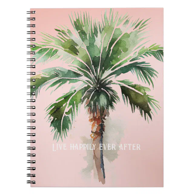 Blush Pink Tropical Palm Tree Notebook | Zazzle
