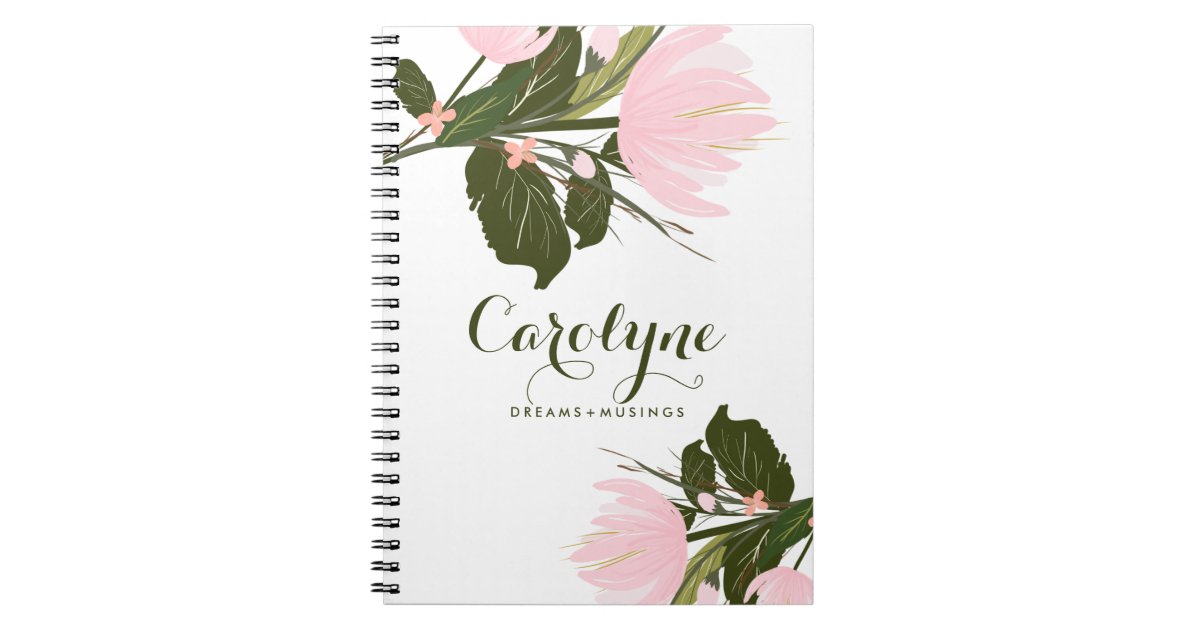 Blush Pink Tulips Personalized Notebook | Zazzle