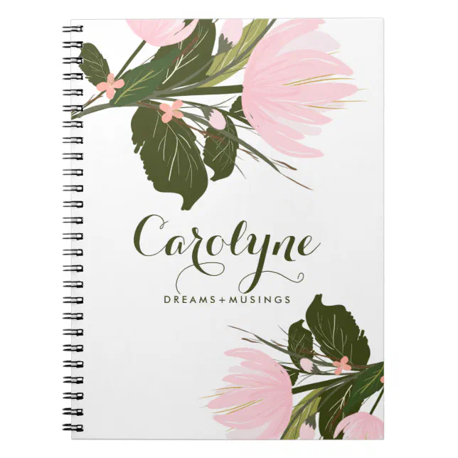 Blush Pink Tulips Personalized Notebook | Zazzle