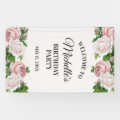 Blush Pink Vintage Floral Birthday Party Welcome Banner | Zazzle
