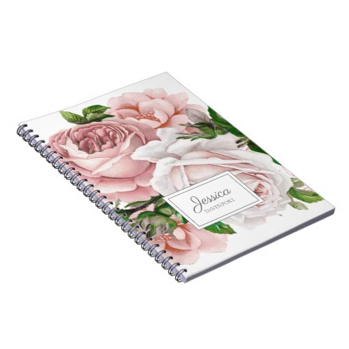 Blush Pink Vintage Floral Notebook | Zazzle