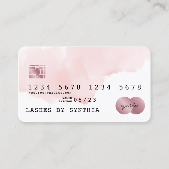 Blush Pink Watercolor Credit Card Style | Zazzle