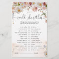 Blush Pink Watercolor Flowers Bridal Shower Game | Zazzle