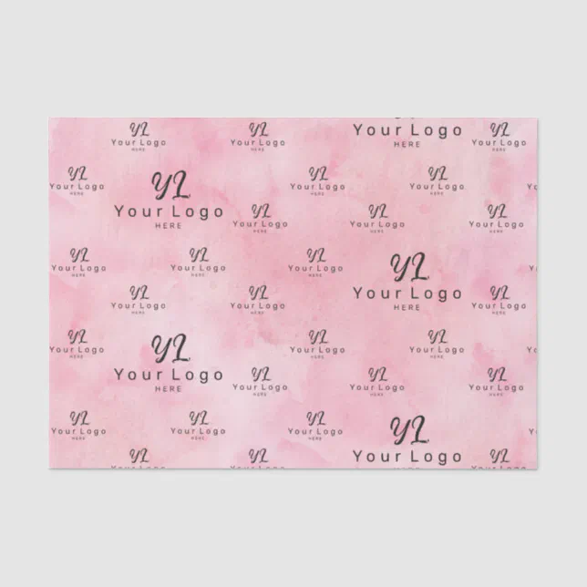 Blush Pink Watercolor Logo Business Packaging Tiss Tissue Paper | Zazzle