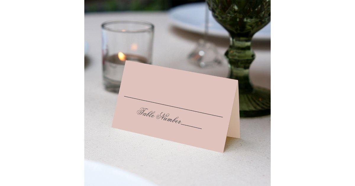 Blush Pink Wedding Guest Table Number Place Card | Zazzle