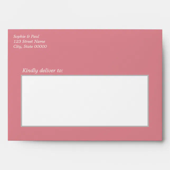 Blush Pink Wedding Invitation Envelope | Zazzle