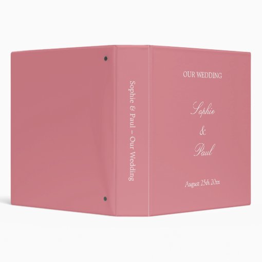 Blush Pink Wedding Personalized 3 Ring Binder | Zazzle