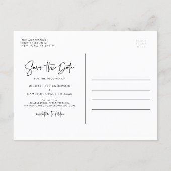 Blush Pink West Virginia Map Script Save the Date Announcement Postcard ...