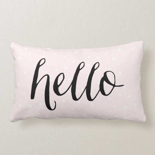 Blush Pink & White Confetti Dots Hello Pillow | Zazzle.com