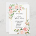Blush Pink White Rose Floral First Holy Communion Invitation | Zazzle