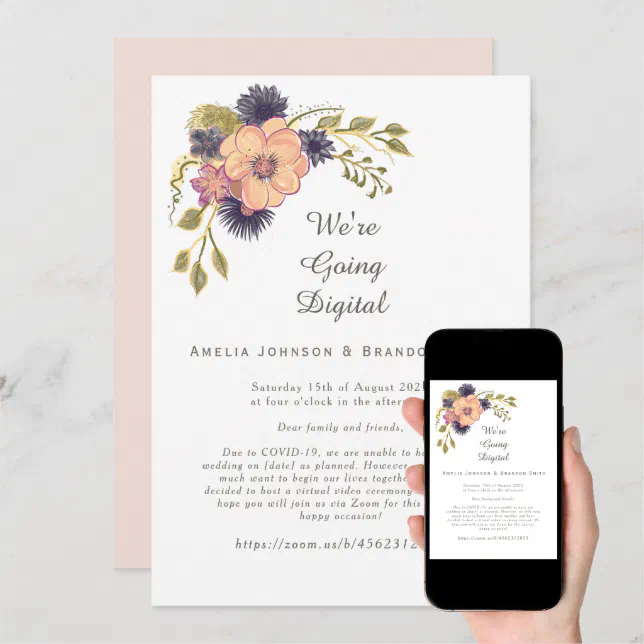 Blush Pink Zoom Wedding Invitation | Zazzle