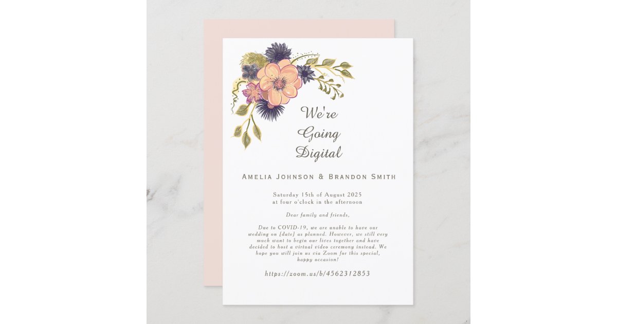 Blush Pink Zoom Wedding Invitation | Zazzle